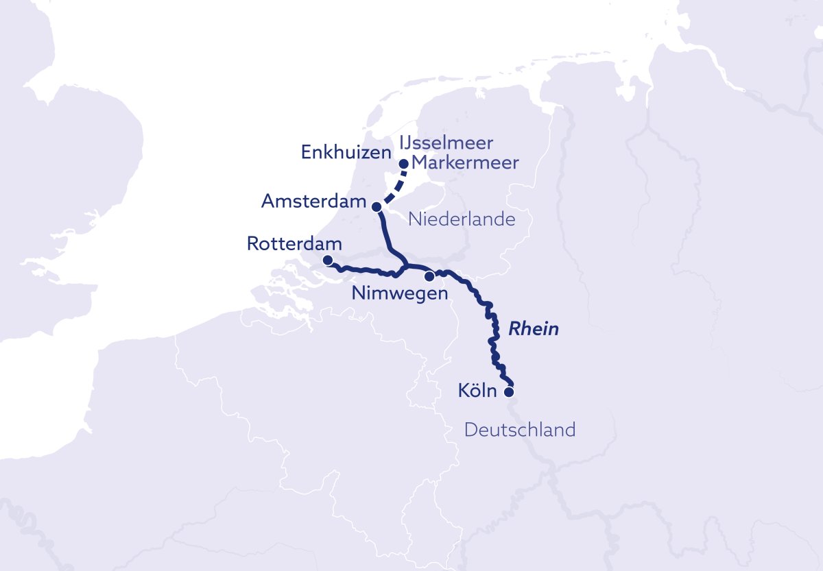 6 Tage Rhein Kreuzfahrt | Köln-Amsterdam-Köln | RHEIN MELODIE